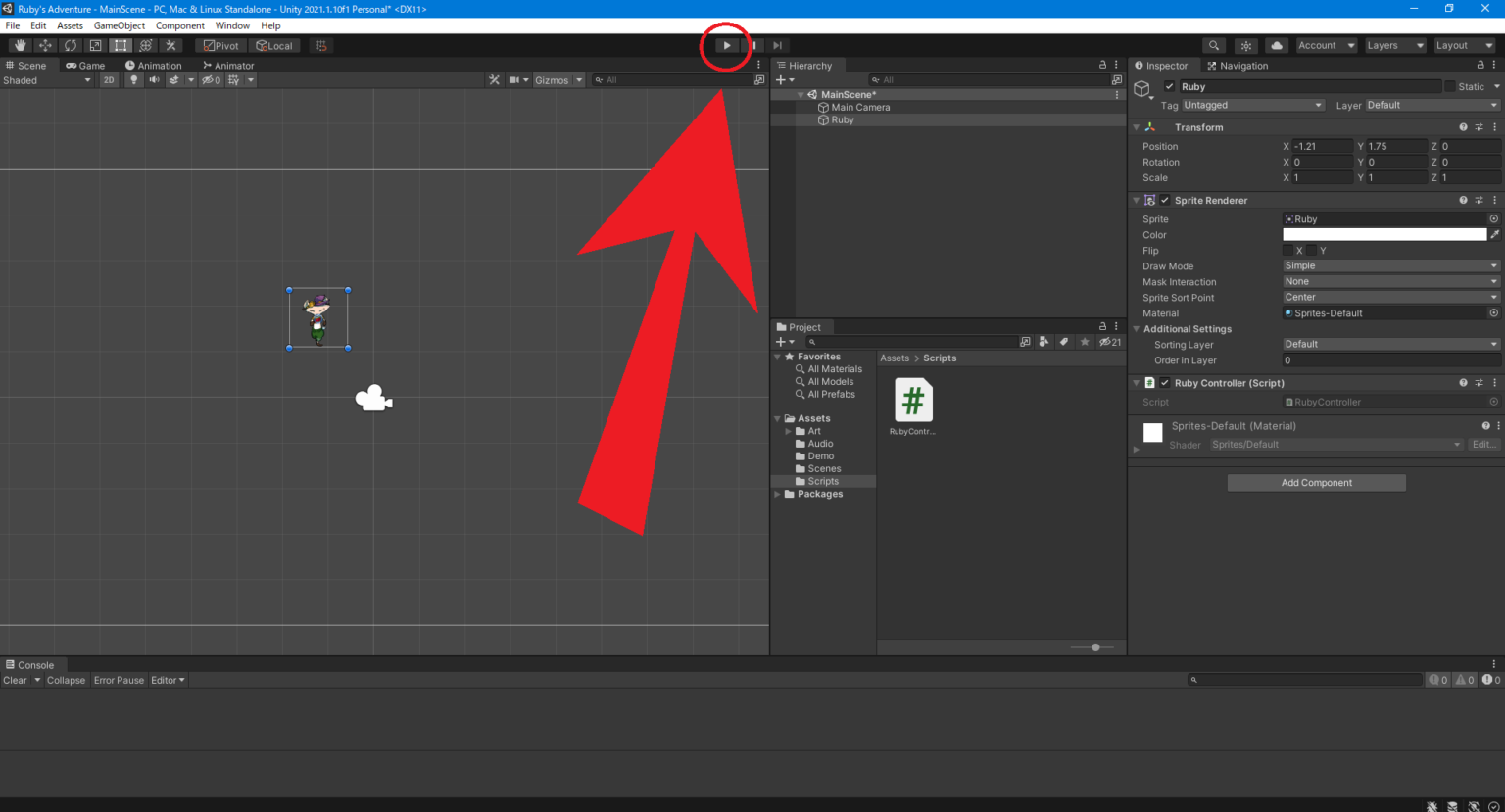 [UNITY][Ruby’s Adventure]#1 UNITY導入、キャラクター移動 – KITTYPOOL